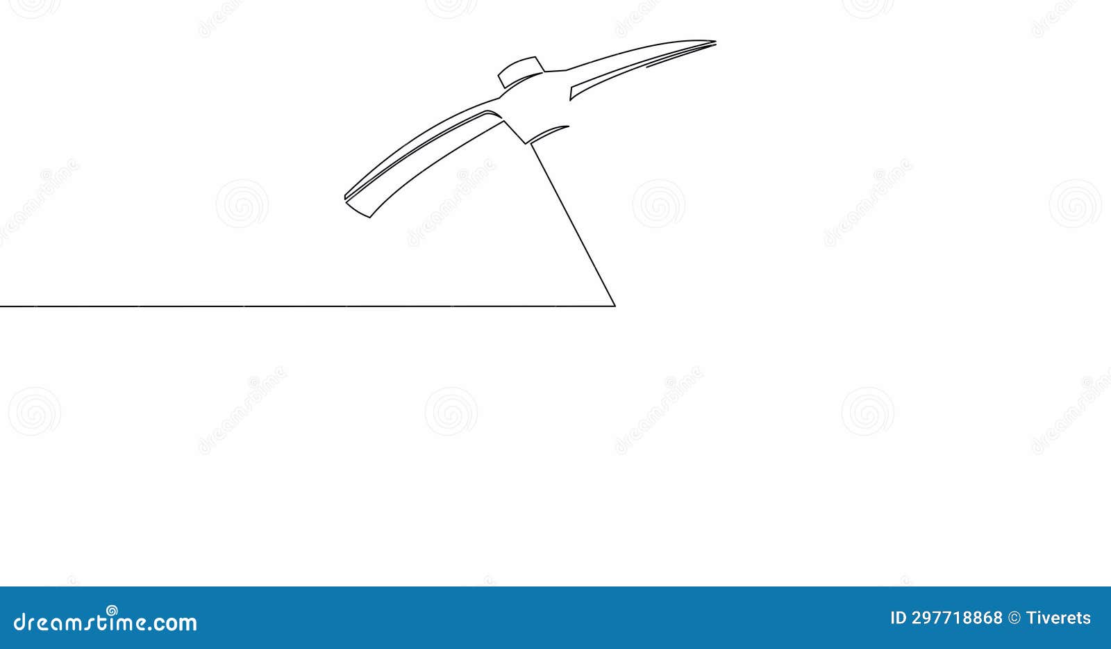 Self Drawing Line Animation Mining Pickaxe Continuous Line Drawn ...