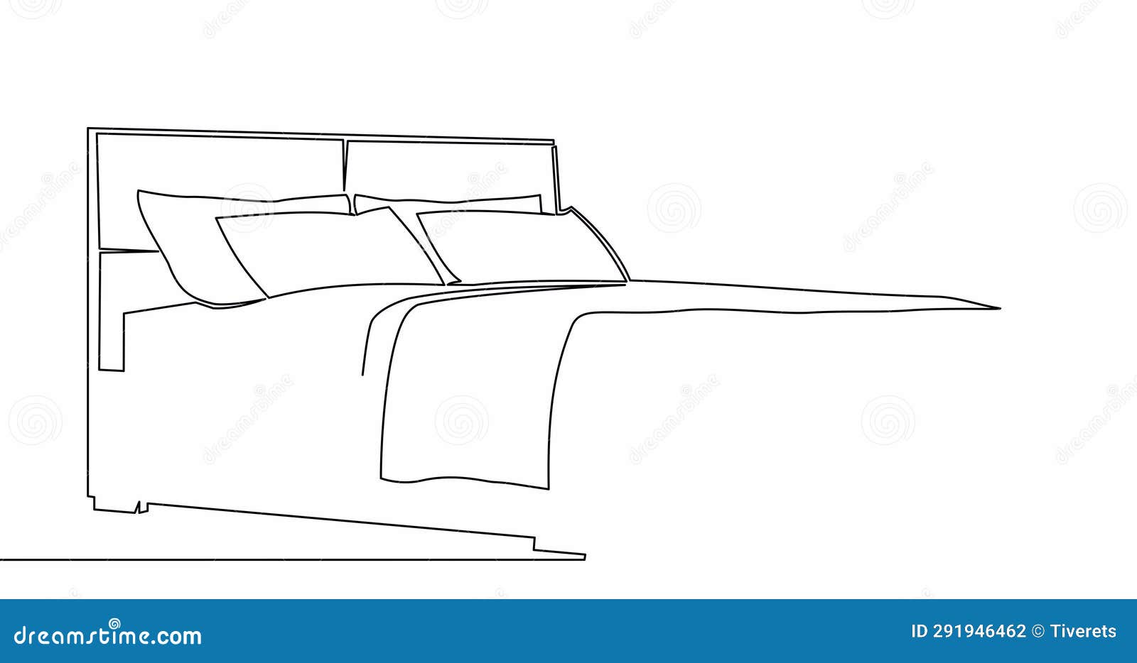 Self Drawing Line Animation Sleeping Bed Continuous Line Drawn Concept ...