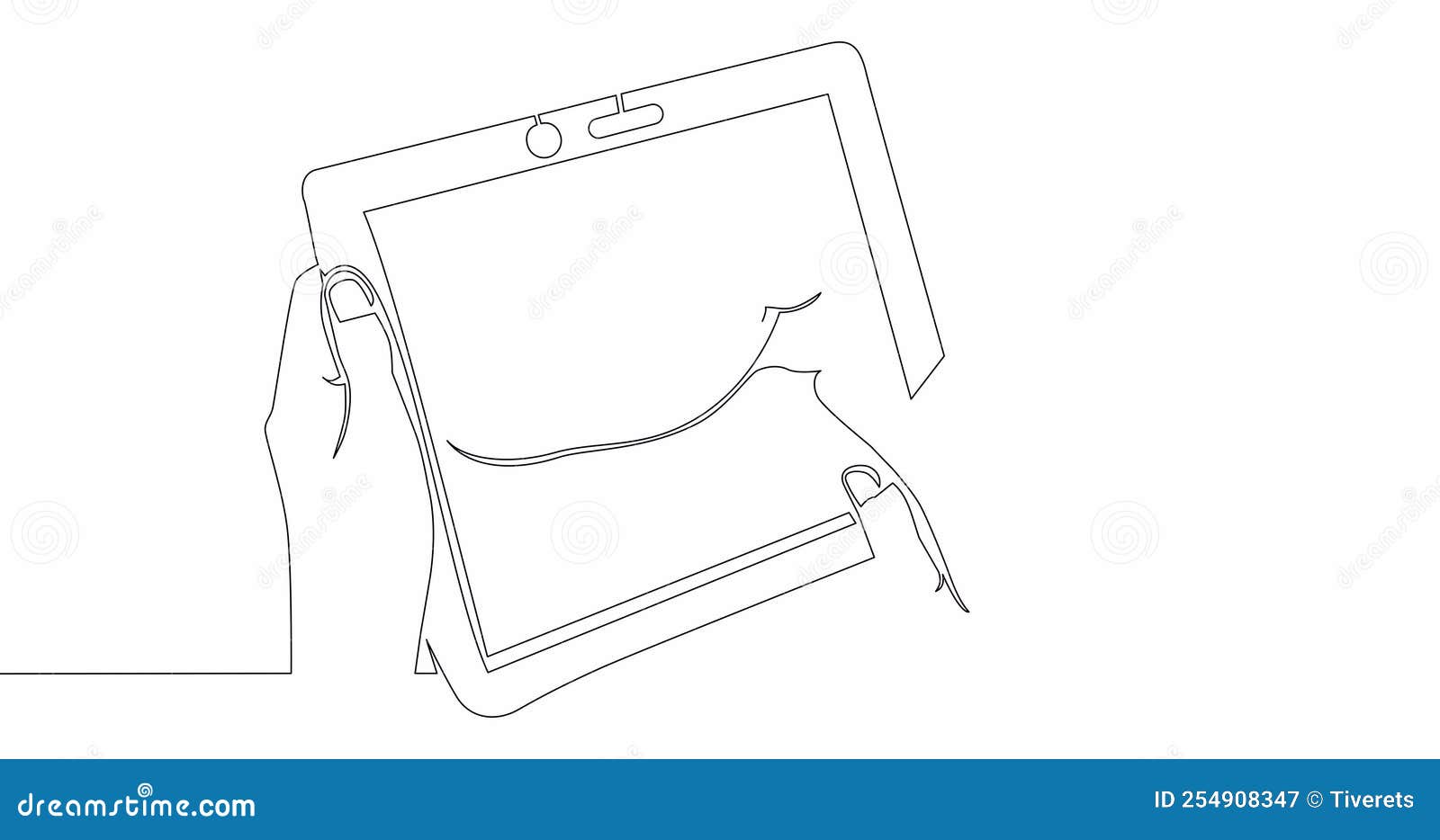 Self Drawing Line Animation Tablet Visualization Continuous Line Drawn ...