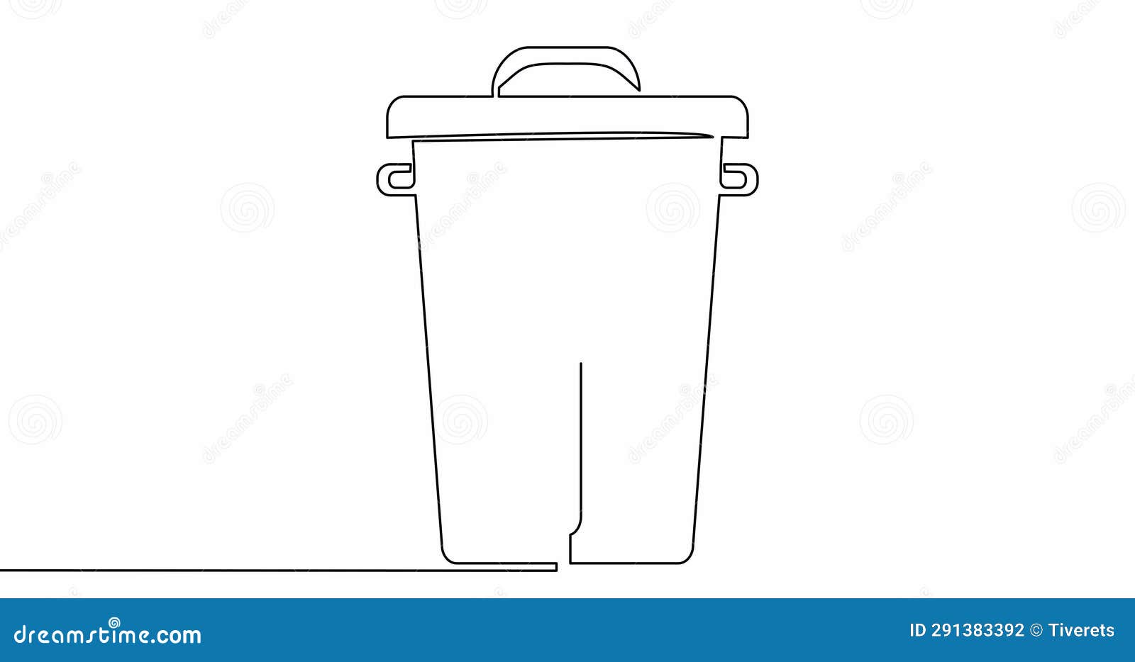 Self Drawing Line Animation Trash Can Continuous Line Drawn Concept ...