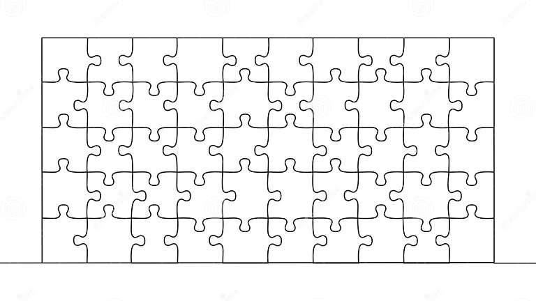 Self-drawing One Line, Push and Stack Puzzle Pieces To Build a Solid ...