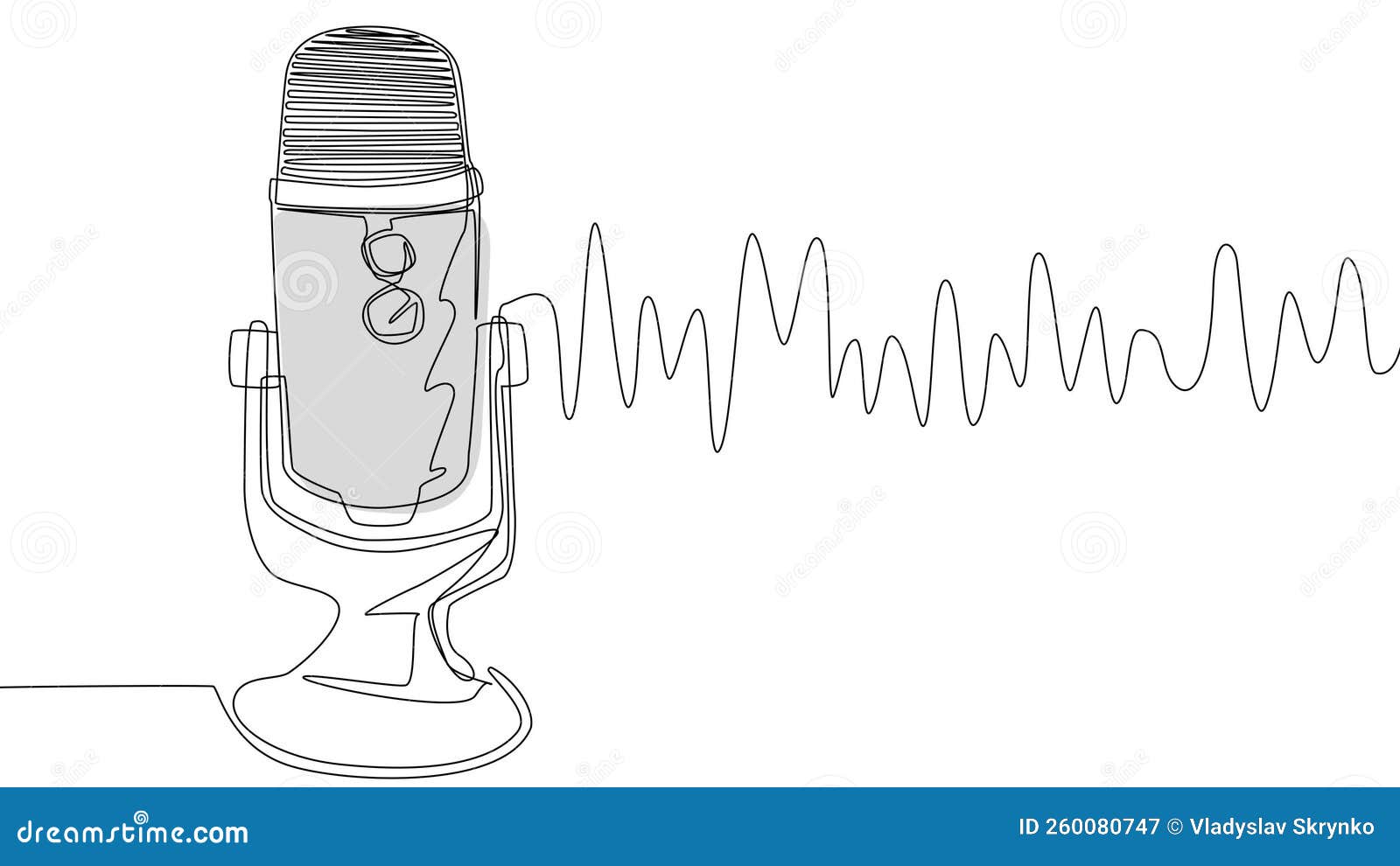 Self-drawing of a Studio Microphone in a Single Line. Stock Video ...
