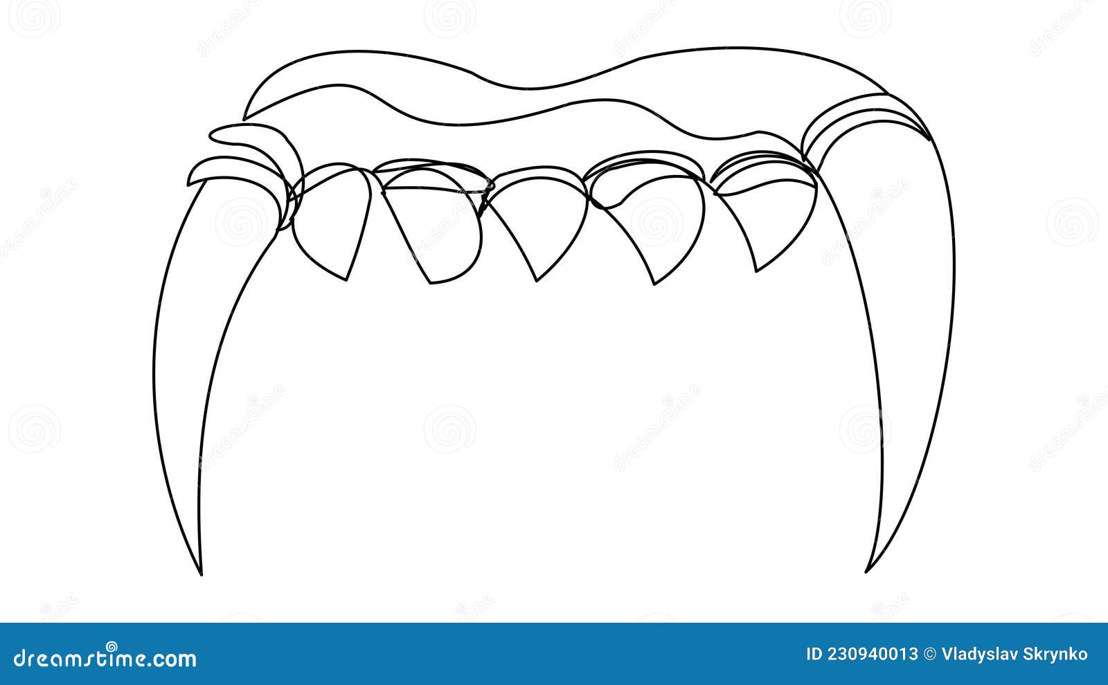 Self-drawing Vampire Teeth One Line Stock Video - Video of supernatural ...