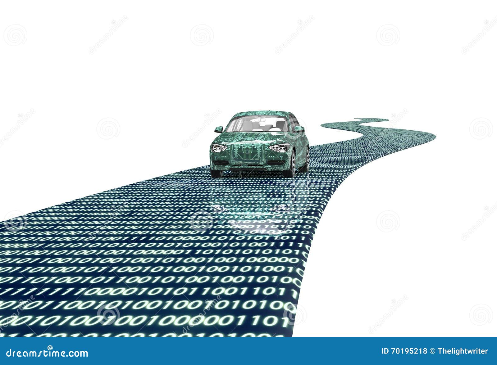 Self Driveing Electronic Computer Car Isolated on White Stock ...