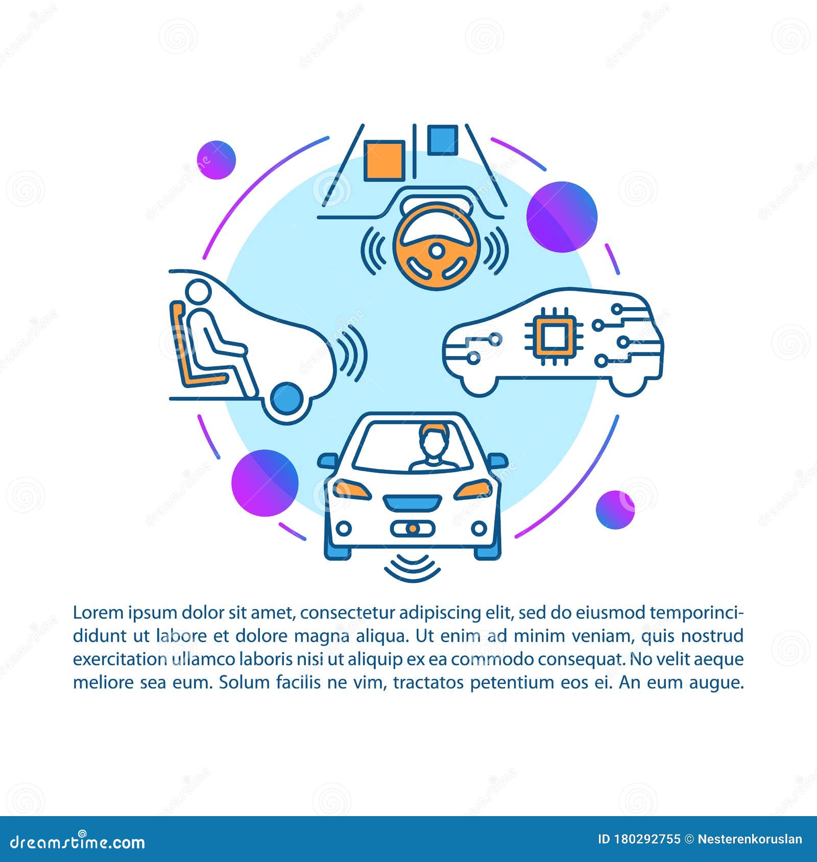 Self-driving Car Article Page Vector Template. Driverless Auto Stock ...