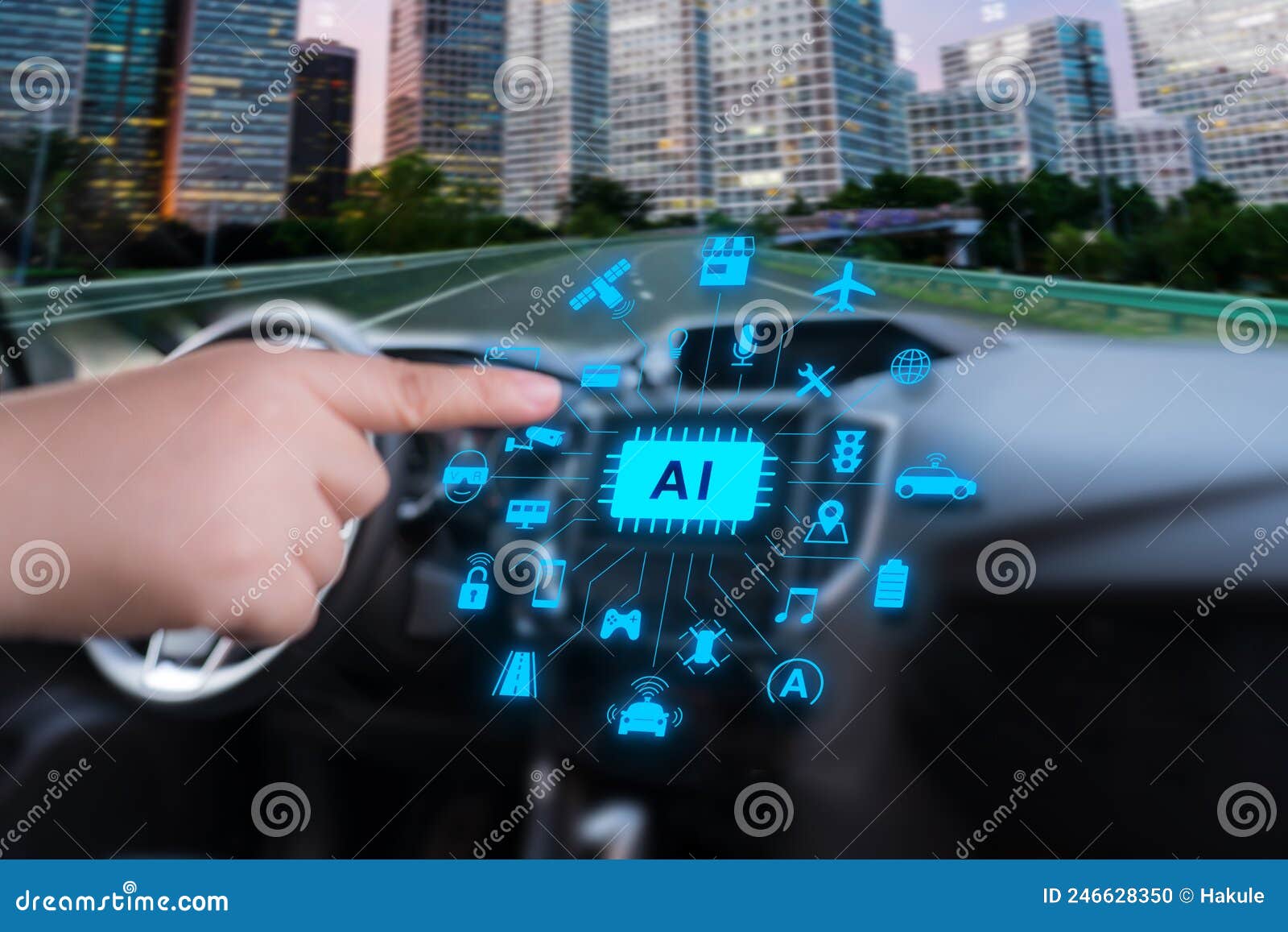 Self-driving Car with Artificial Intelligence Stock Photo - Image of ...