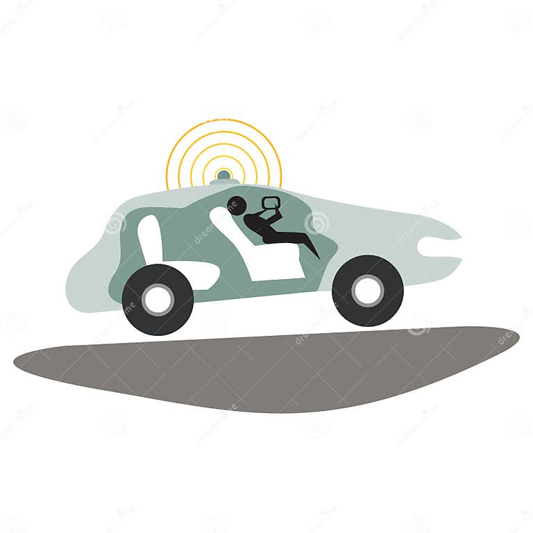 Self Driving Car Icon stock vector. Illustration of transportation ...