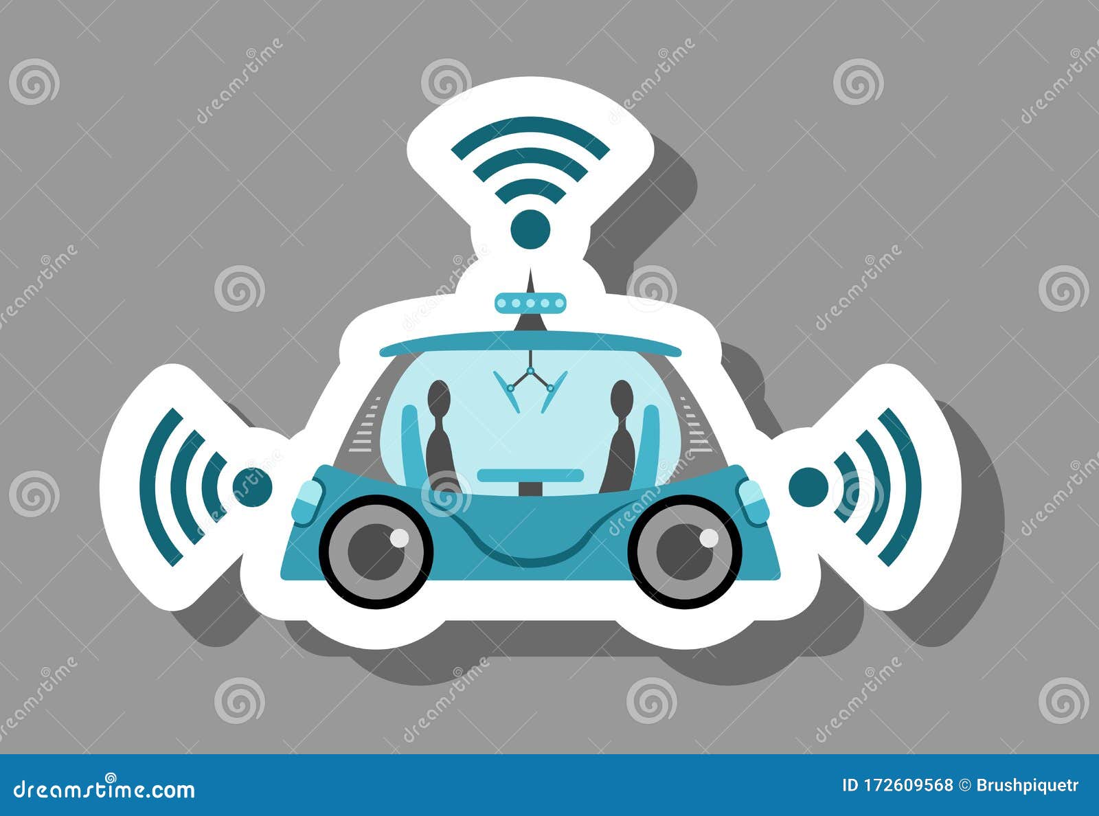 Self-driving Car Icon that Symbolizes Future Technology and Driverless ...
