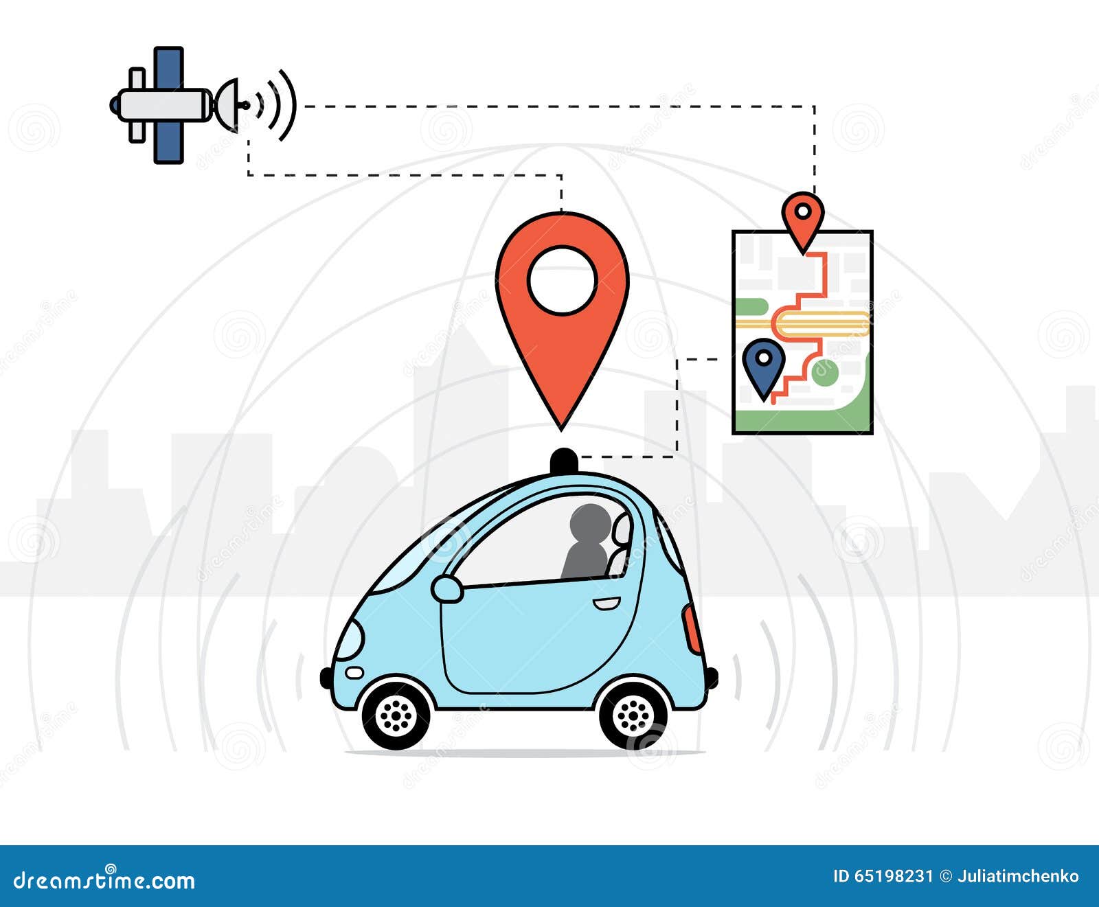 Self Driving And Autonomous Vehicles Icons Vector Illustration ...