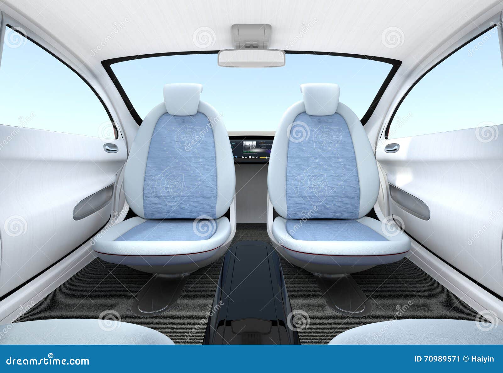 Self-driving Car Interior Concept Stock Illustration - Illustration of ...