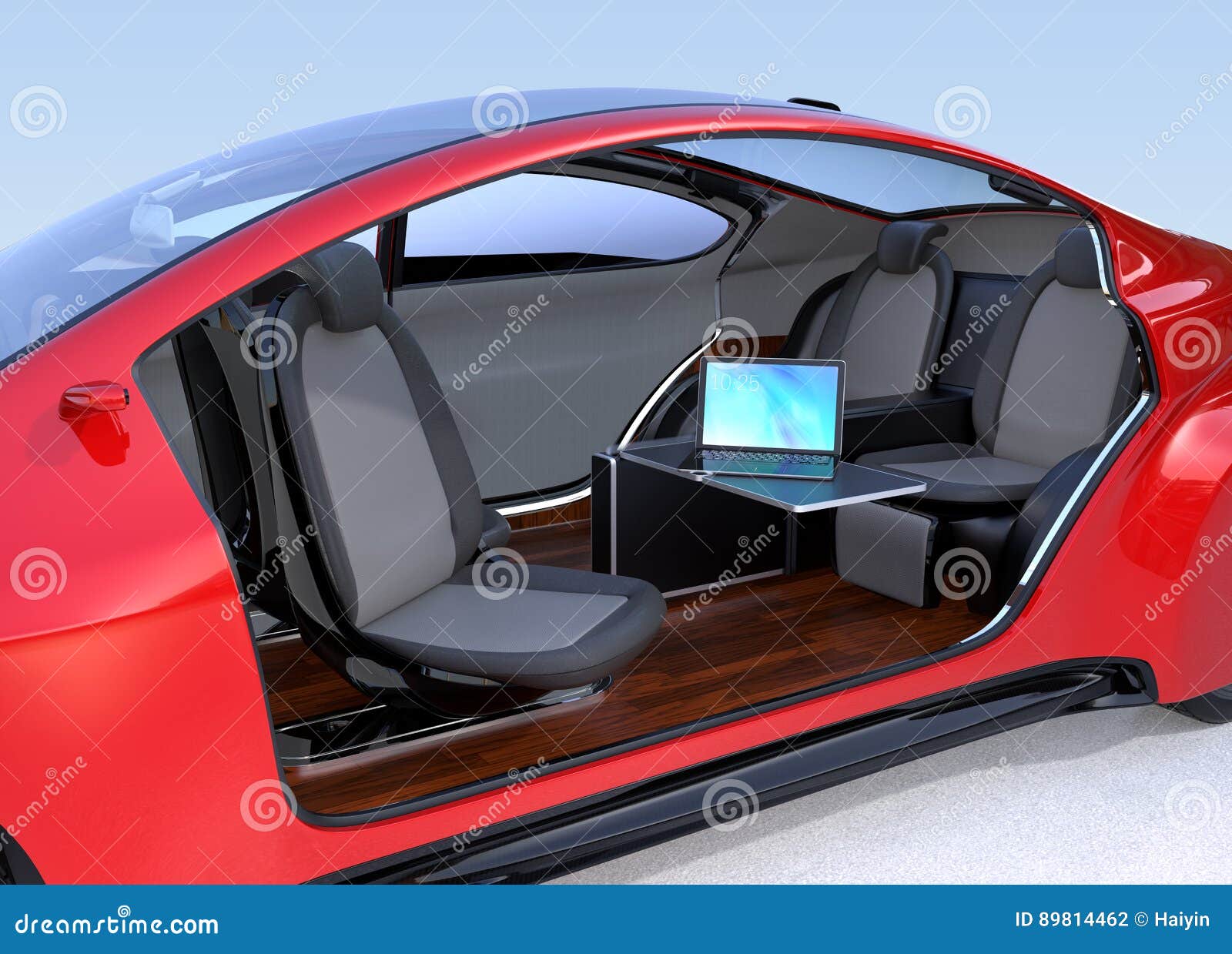 Self Driving Car Interior Concept Stock Illustration - Illustration of ...
