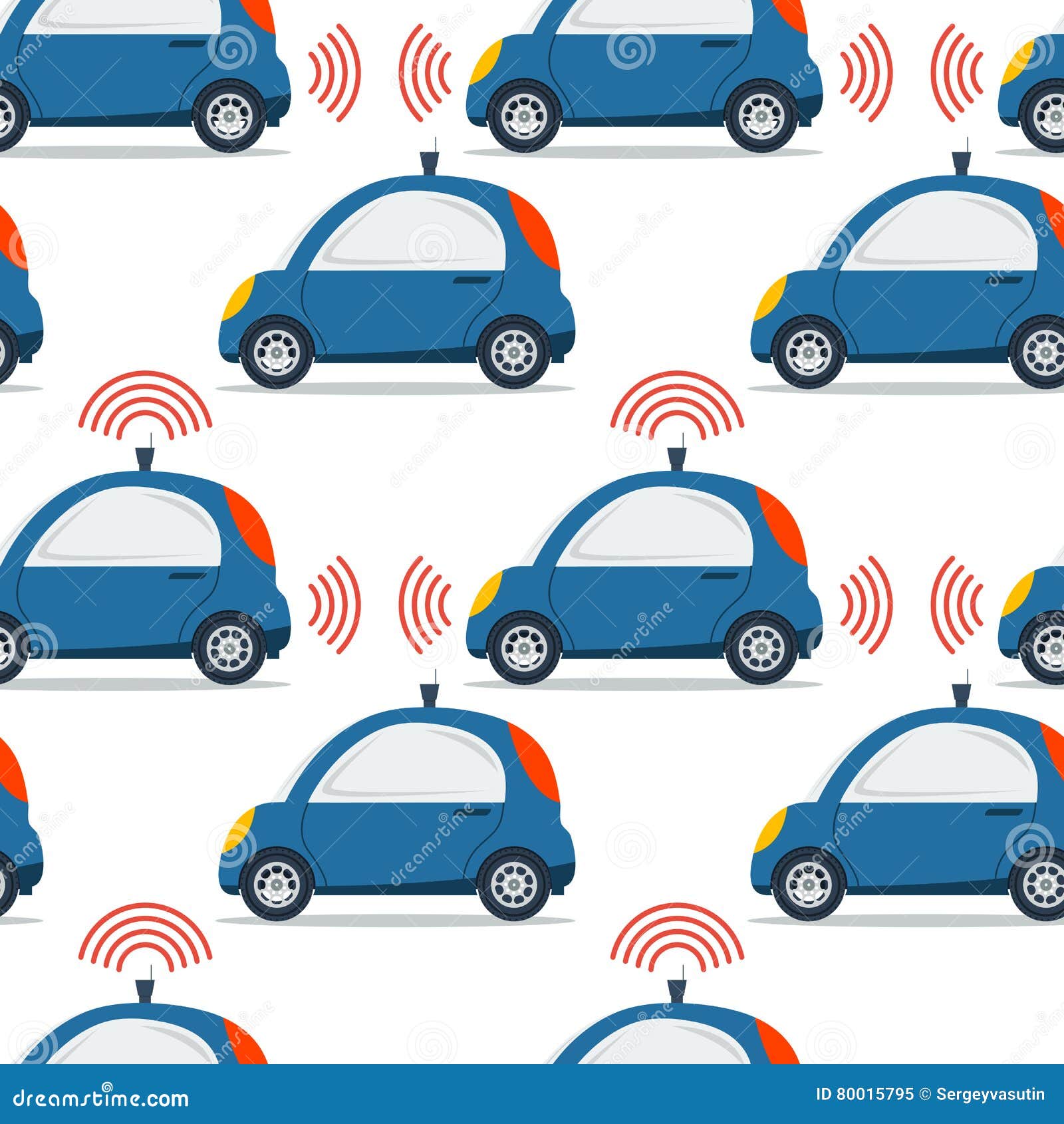 Self Driving Car Isolated Vector Stock Vector - Illustration of ...