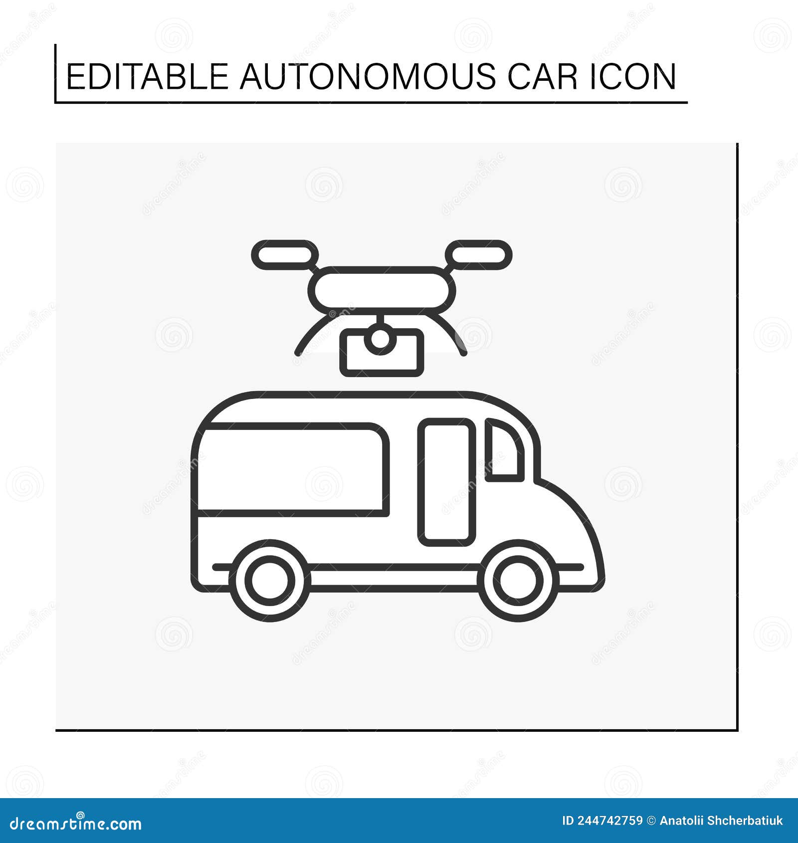 Autonomous Car Concept Icons Set. Car Robotic Features. Driverless ...