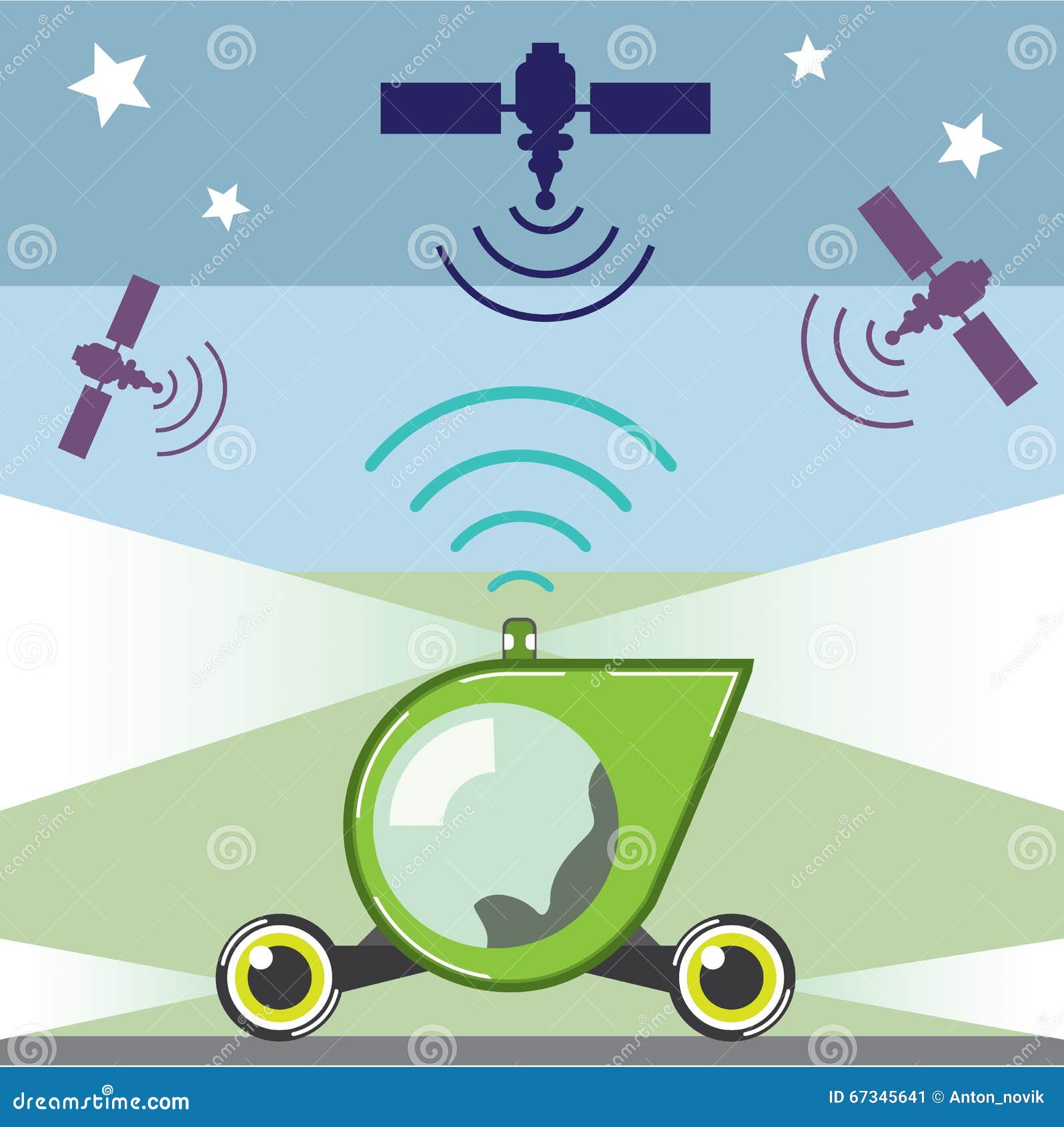 Self-Driving Car No Person Inside Stock Vector - Illustration of auto ...