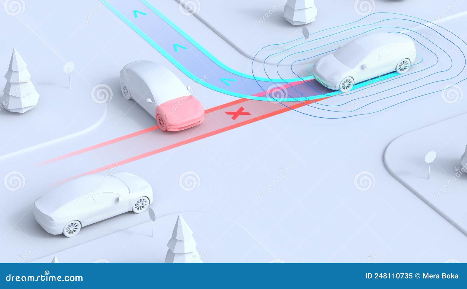 Warning Of Collision With A Car Cartoon Vector | CartoonDealer.com ...