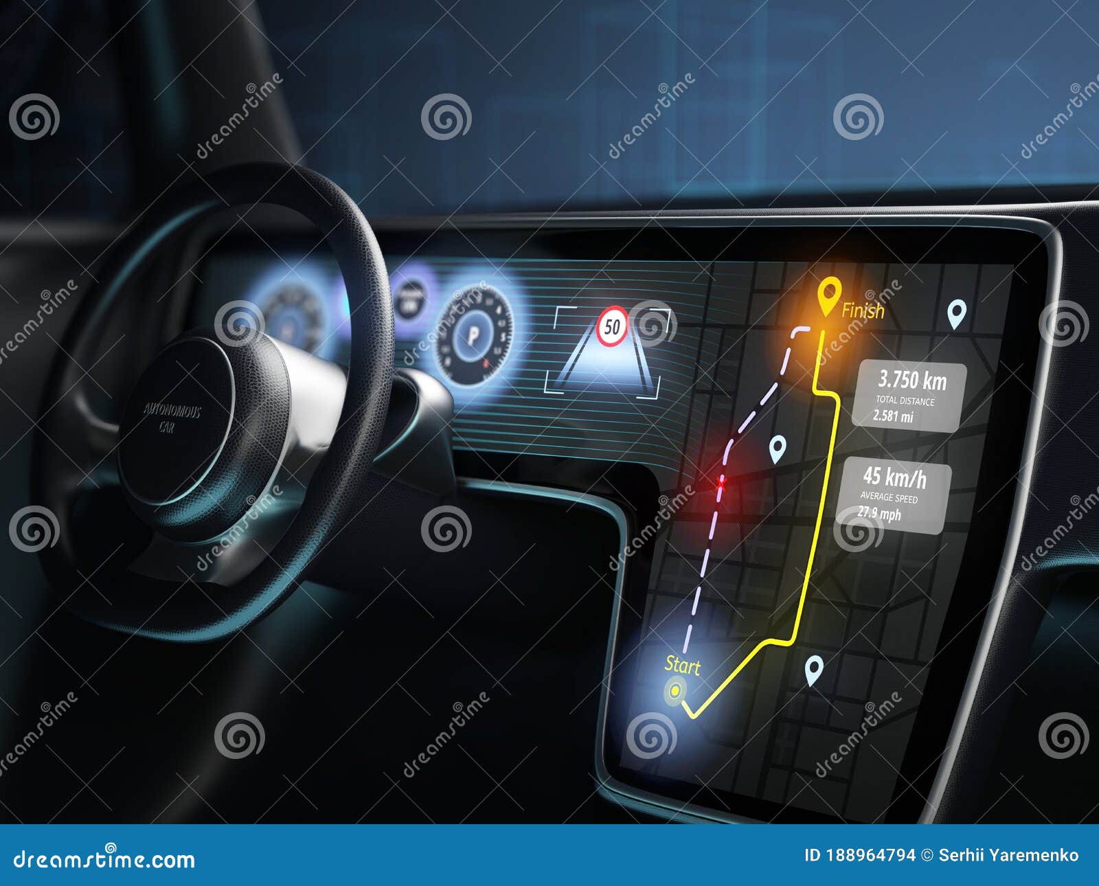 Self-driving Car Technology Stock Illustration - Illustration of ...