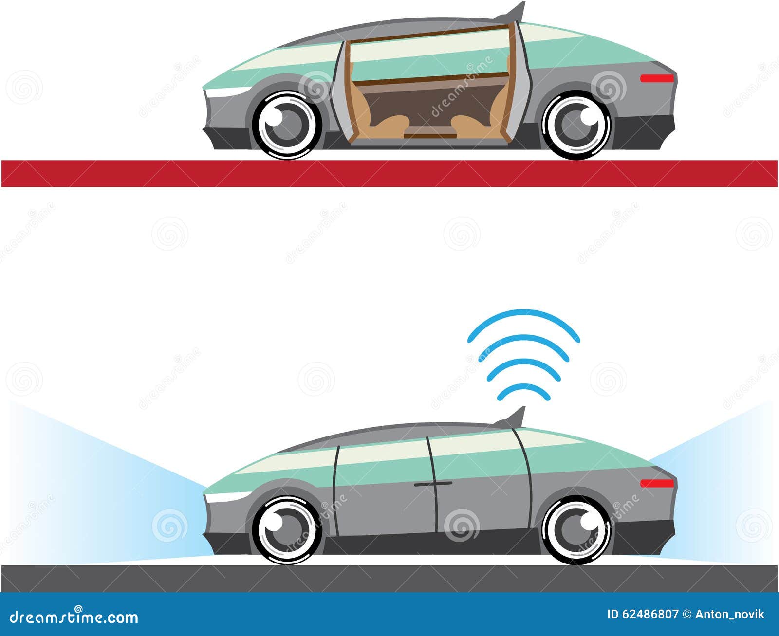 Self-driving Car stock vector. Illustration of four, link - 62486807 Self-driving Car stock vector. Illustration of four, link - 62486807