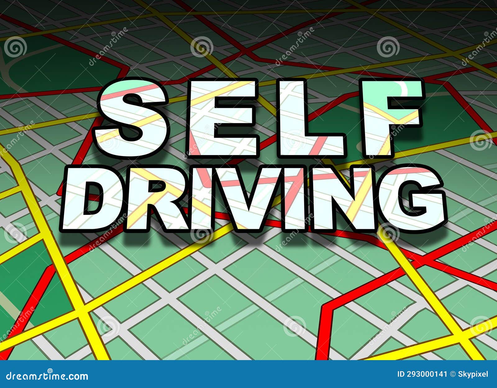 Self Driving stock illustration. Illustration of journey - 293000141