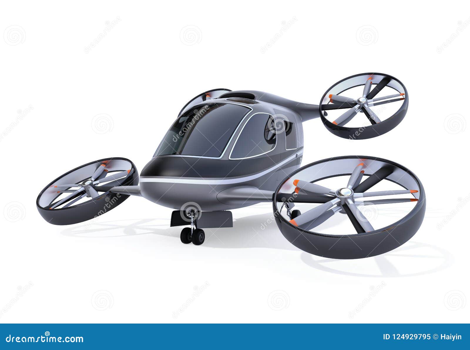 Self Driving Passenger Drone Isolated on White Background Stock ...