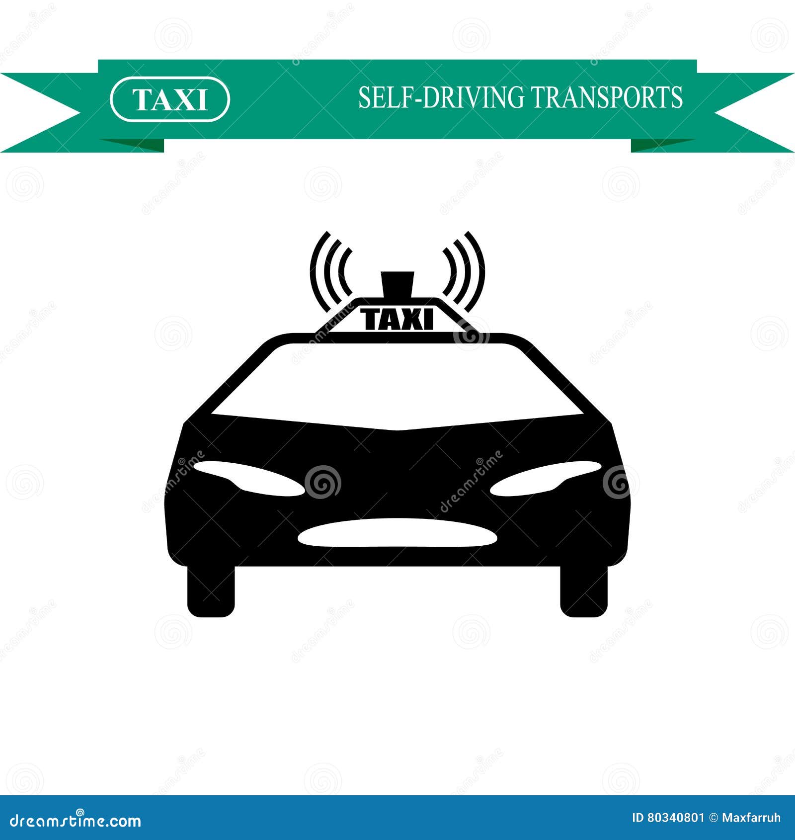 Self-driving Taxi Vector Icon Stock Vector - Illustration of navigation ...