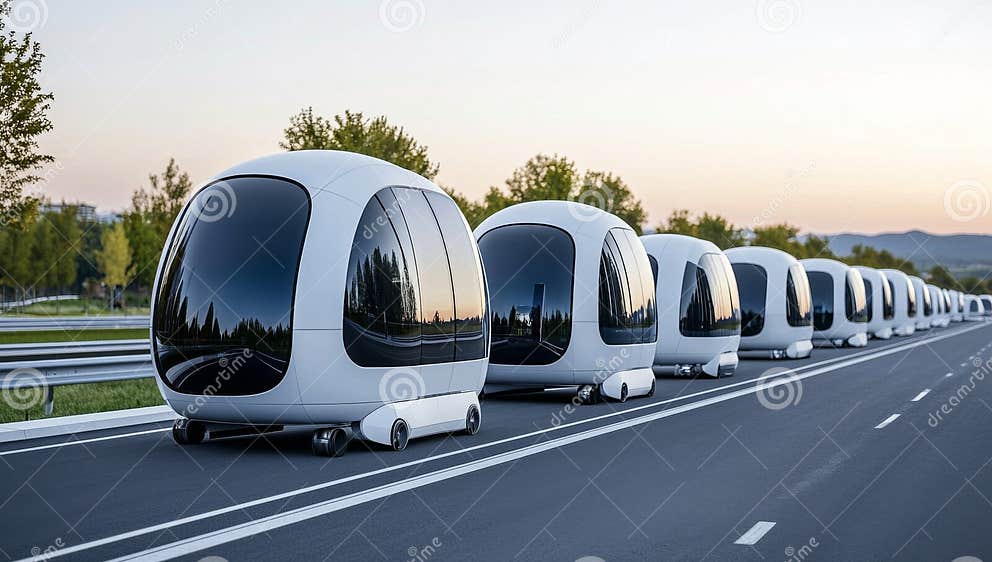 Self-driving Transportation Pod for Future Public Transit. Stock Photo ...
