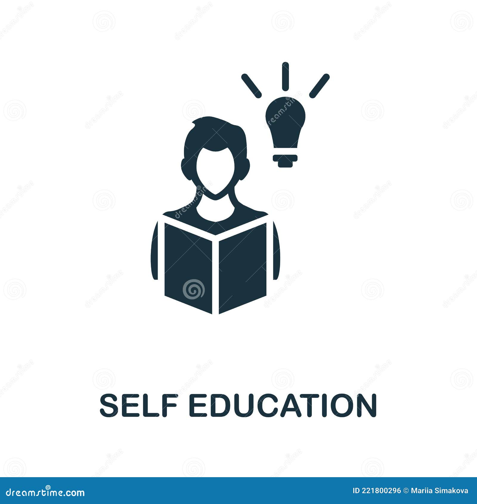 Self Education Icon. Monochrome Simple Element from Personal Growth ...