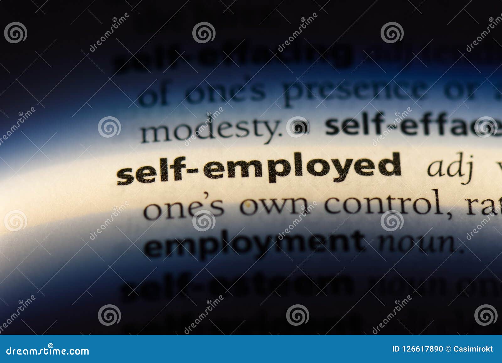 Self employed stock photo. Image of printed, paper, writing - 126617890