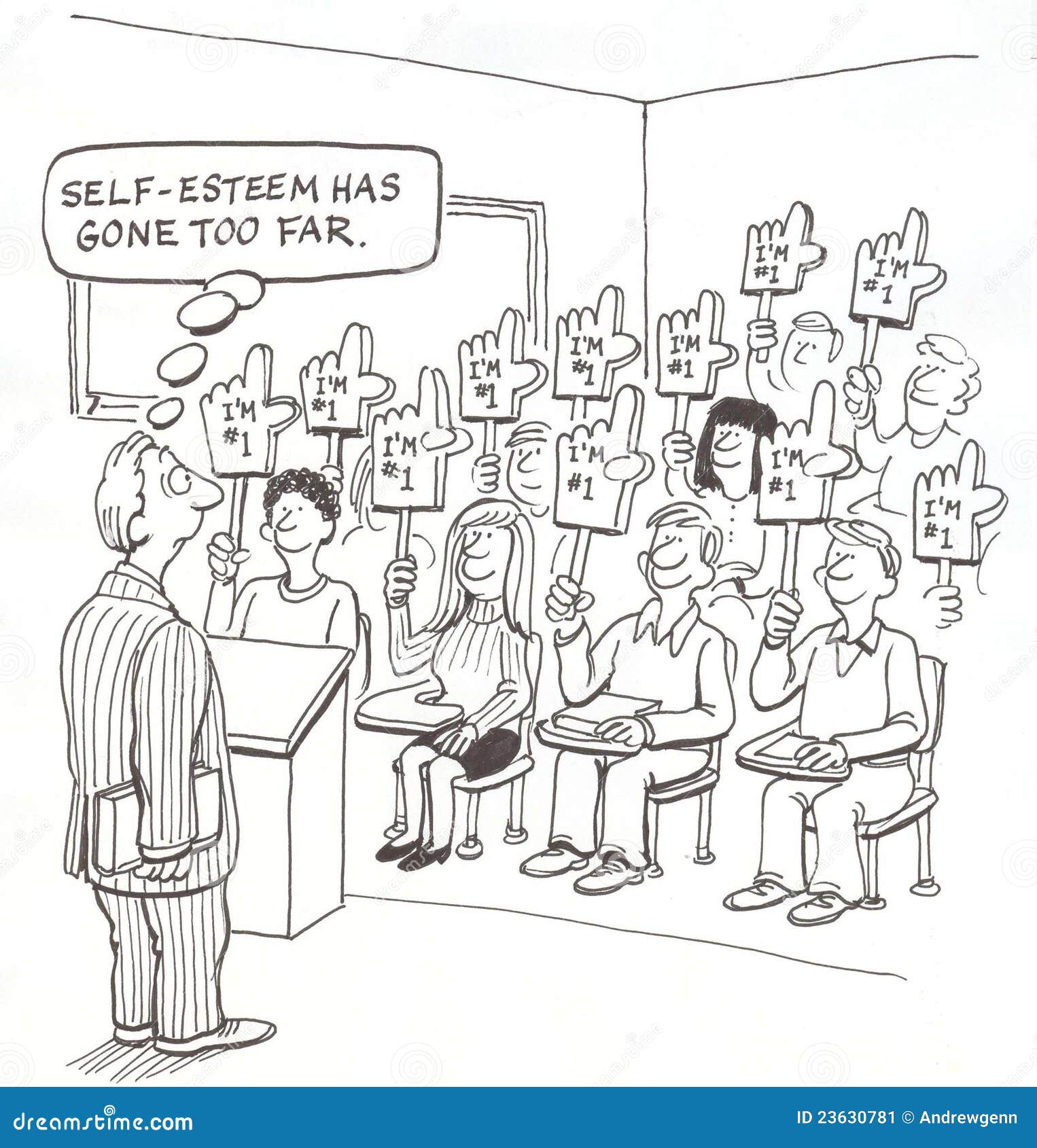 Self esteem stock illustration. Illustration of comics - 23630781