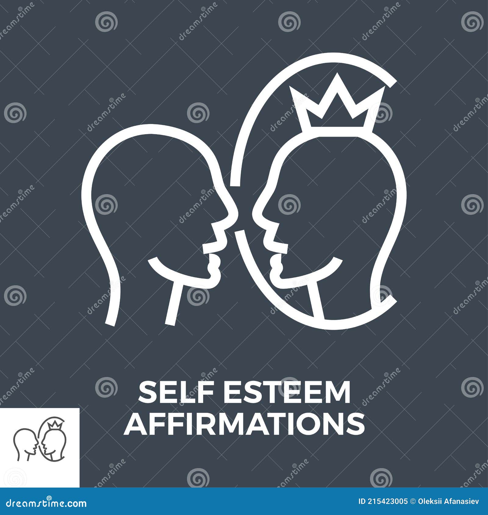 Self esteem affirmations stock vector. Illustration of human - 215423005