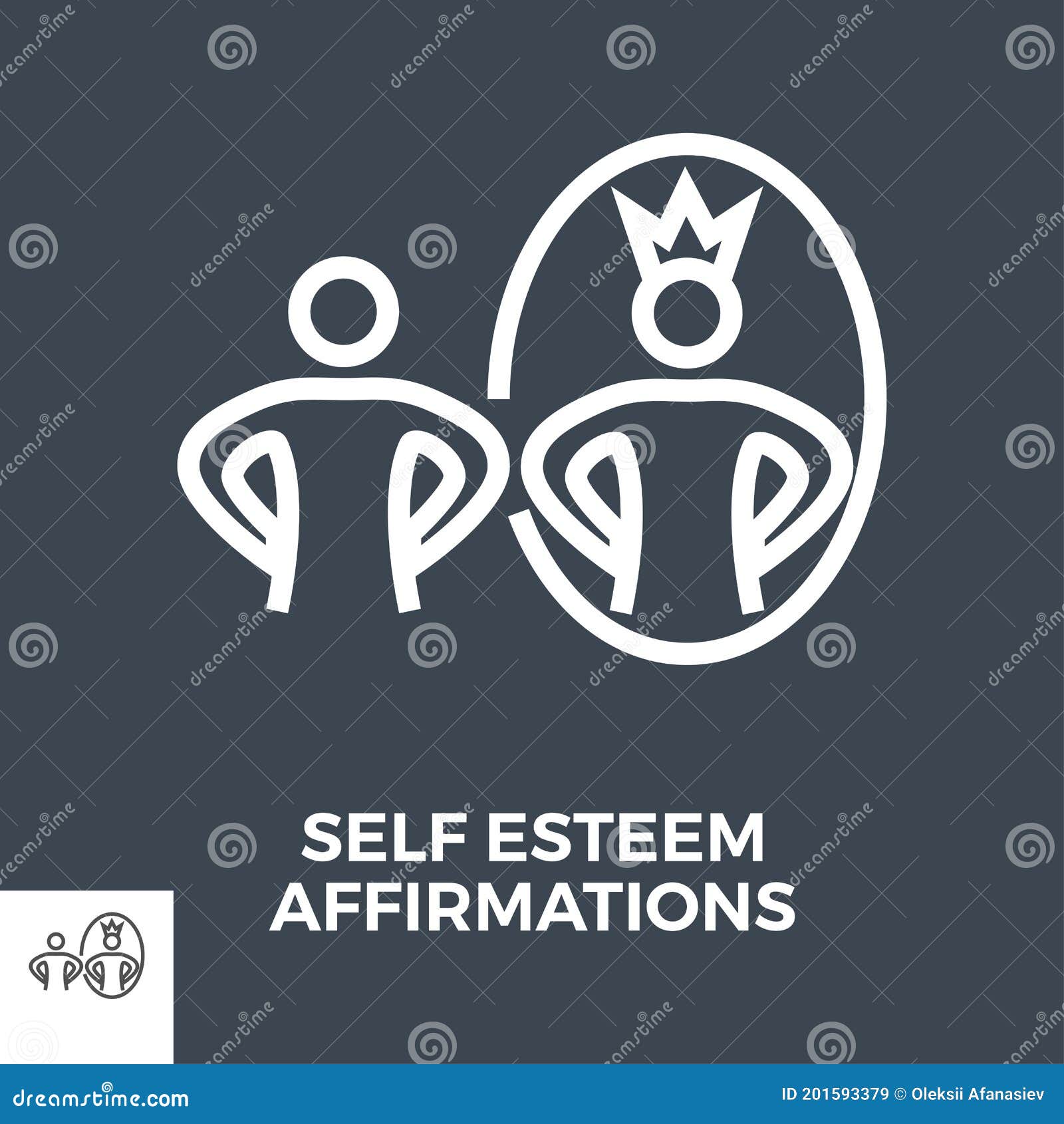 Self esteem affirmations stock vector. Illustration of mirror - 201593379