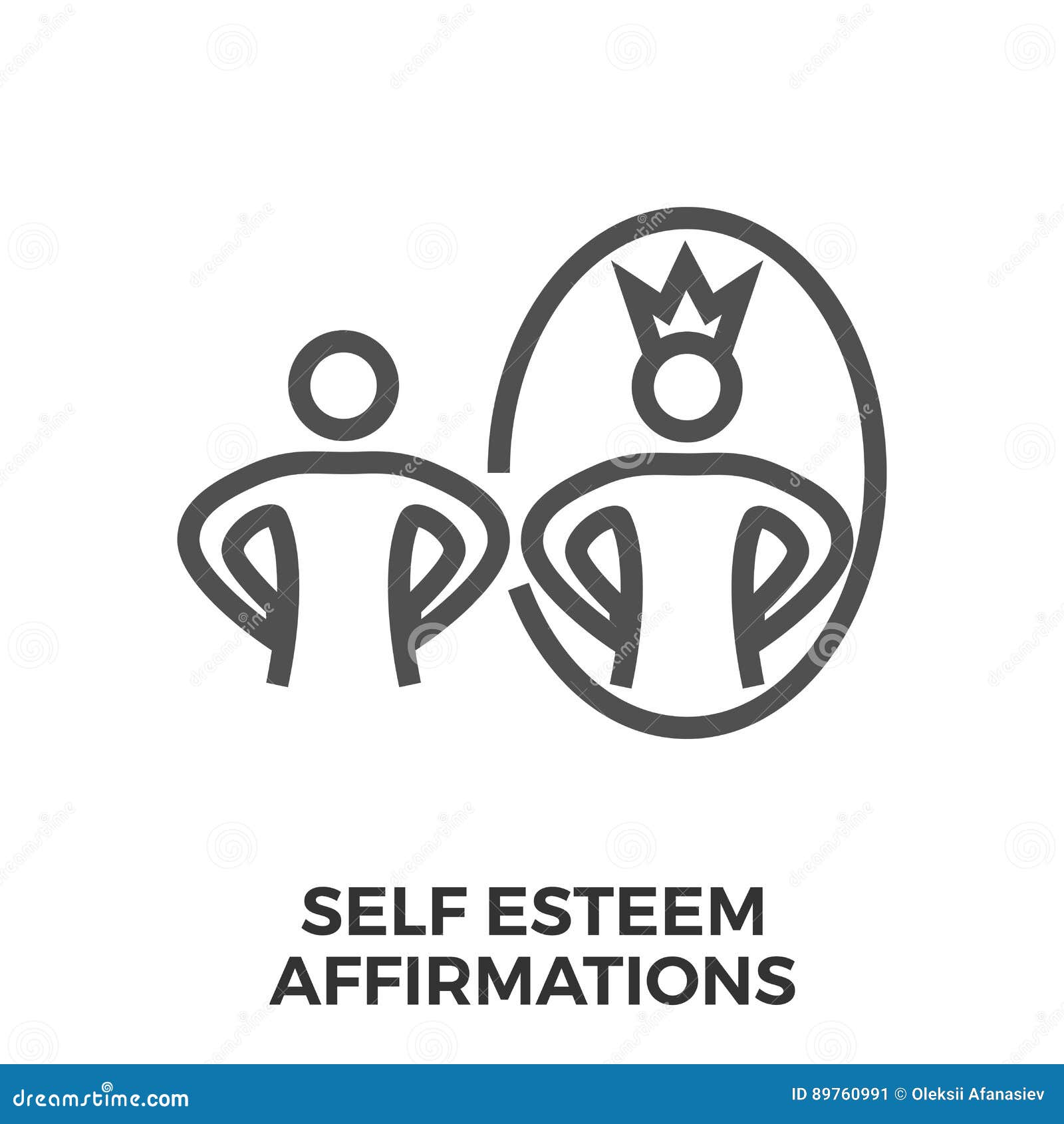 Self esteem affirmations stock vector. Illustration of person - 89760991