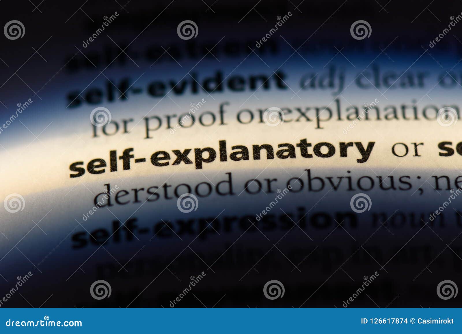 Self explanatory stock photo. Image of english, printed - 126617874