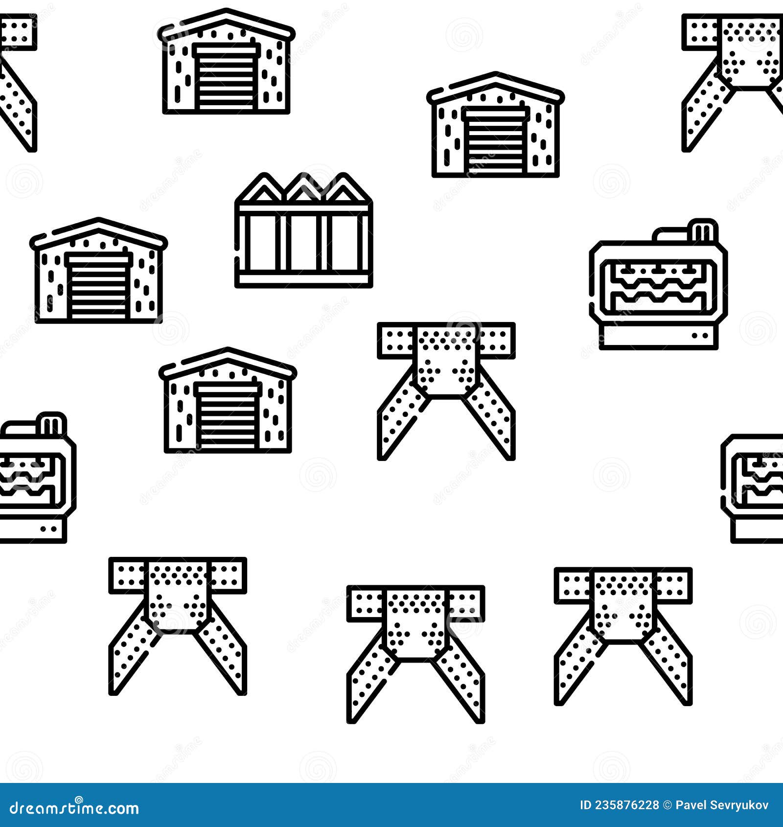 Self-framing Metallic Building Vector Seamless Pattern Stock Vector ...