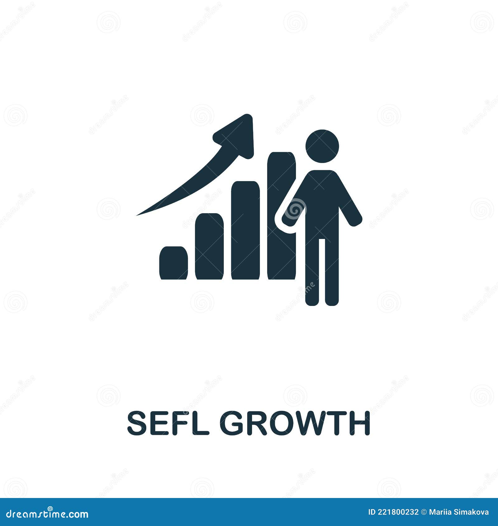 Self Growth Icon. Monochrome Simple Element from Personal Growth ...