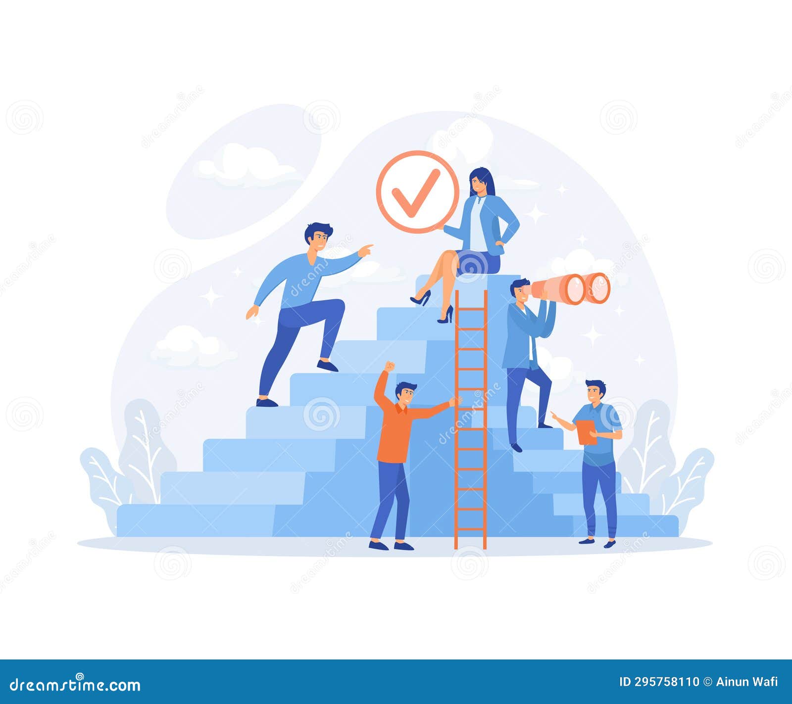 Self Growth and Personal Development Progress Stages, Reaching for Career Goals and Success ...