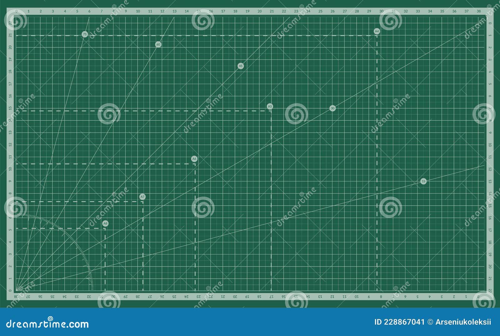 Self Healing Cutting Mat with a Metric Scale Grid Stock Vector ...