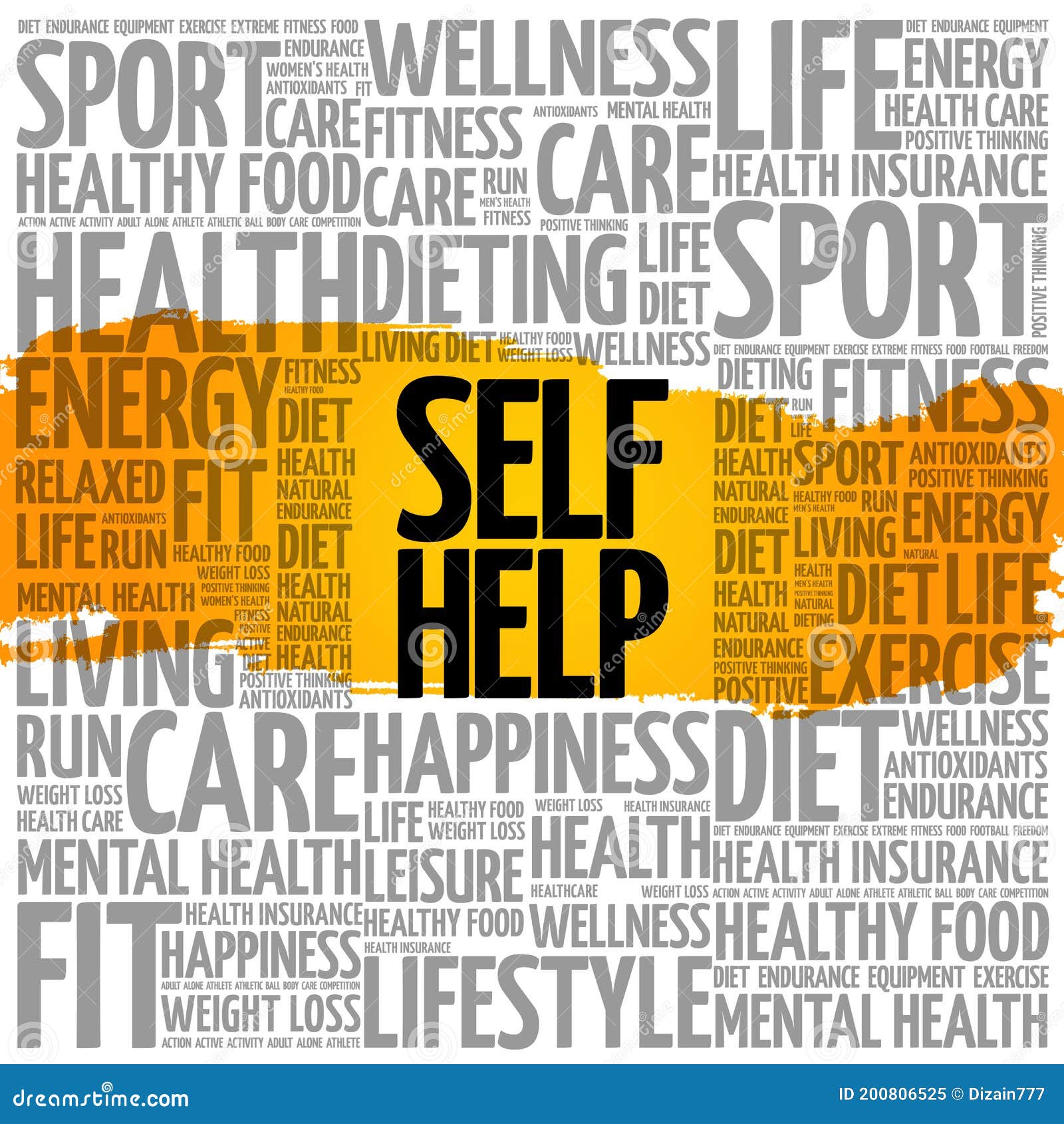 Self Help word cloud stock illustration. Illustration of background ...