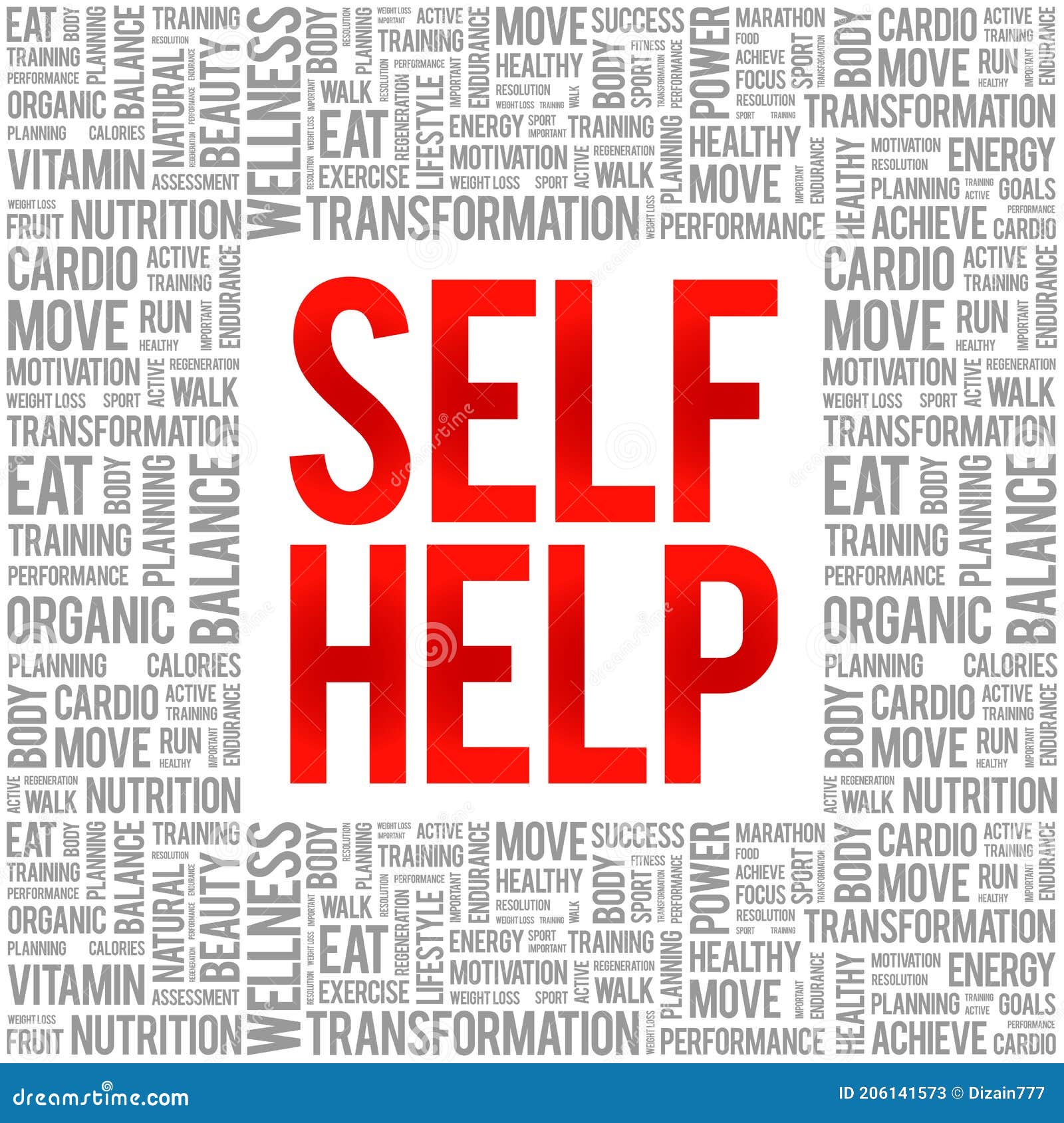 Self Help Word Cloud Background Stock Illustration - Illustration of ...