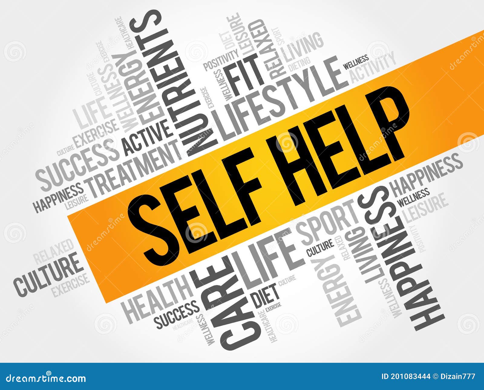 Self Help Word Cloud Background Stock Illustration - Illustration of ...
