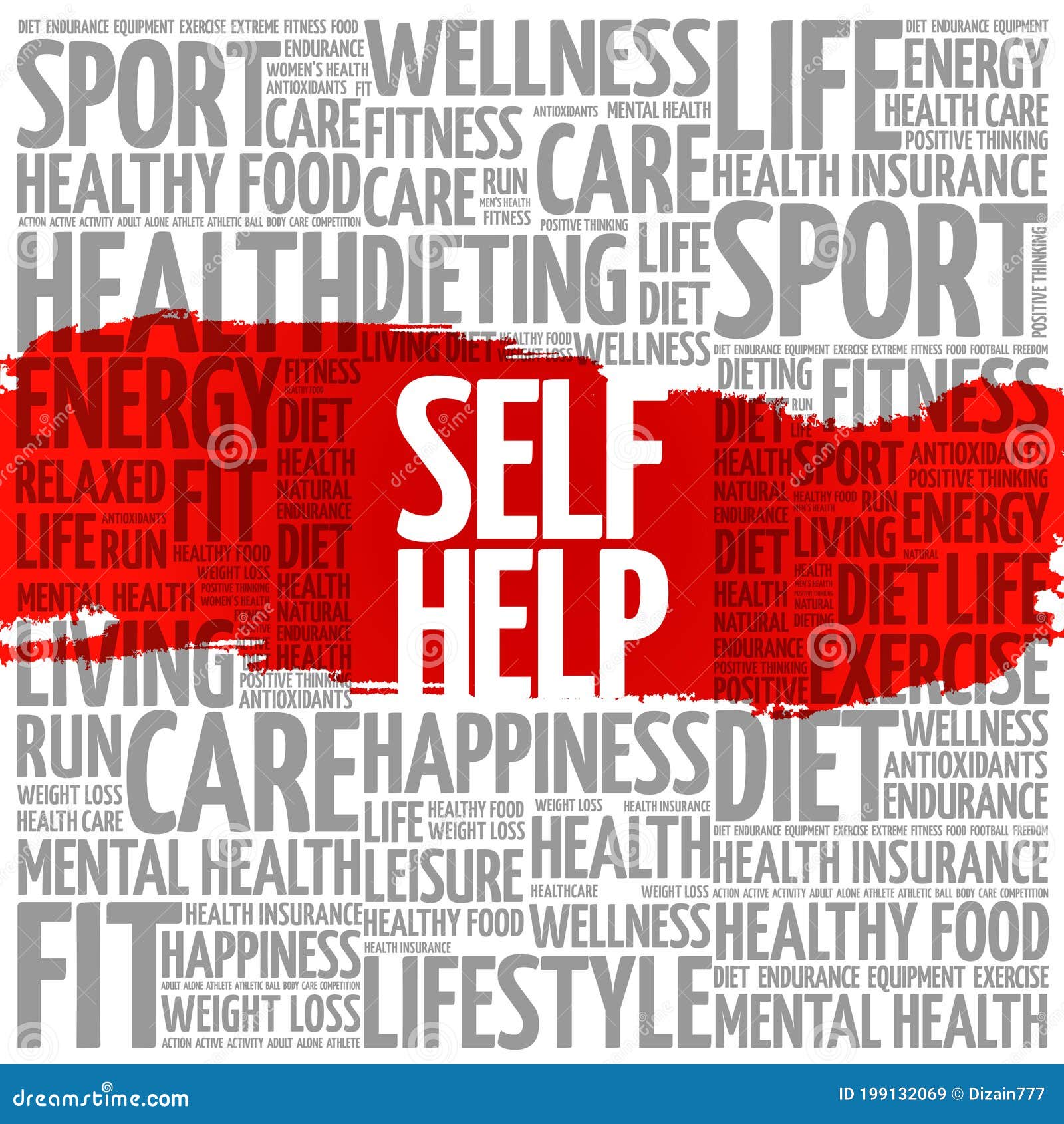 Self Help Word Cloud Collage Stock Illustration - Illustration of live ...