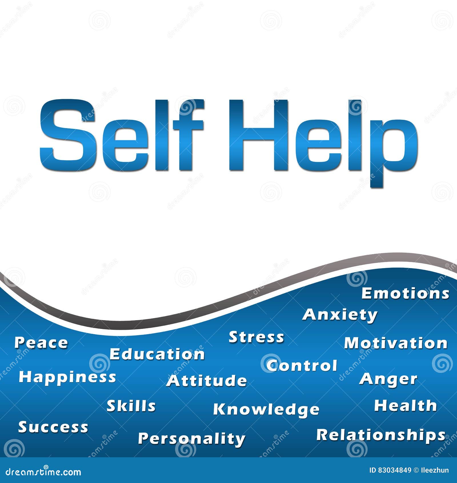 Self Help Wordcloud Blue Square Stock Illustration - Illustration of ...