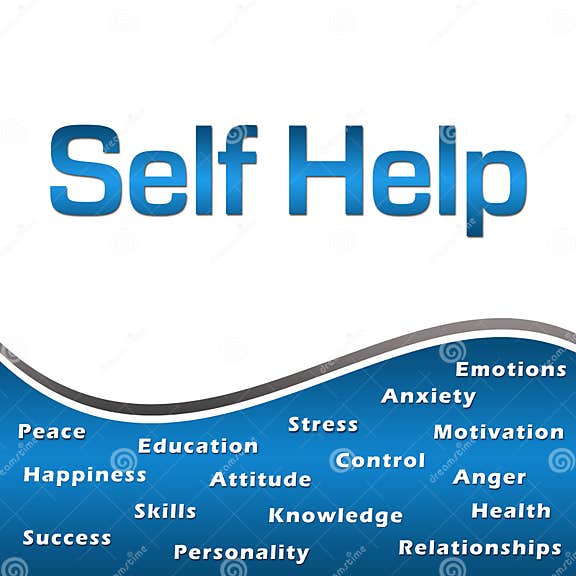 Self Help Wordcloud Blue Square Stock Illustration - Illustration of ...