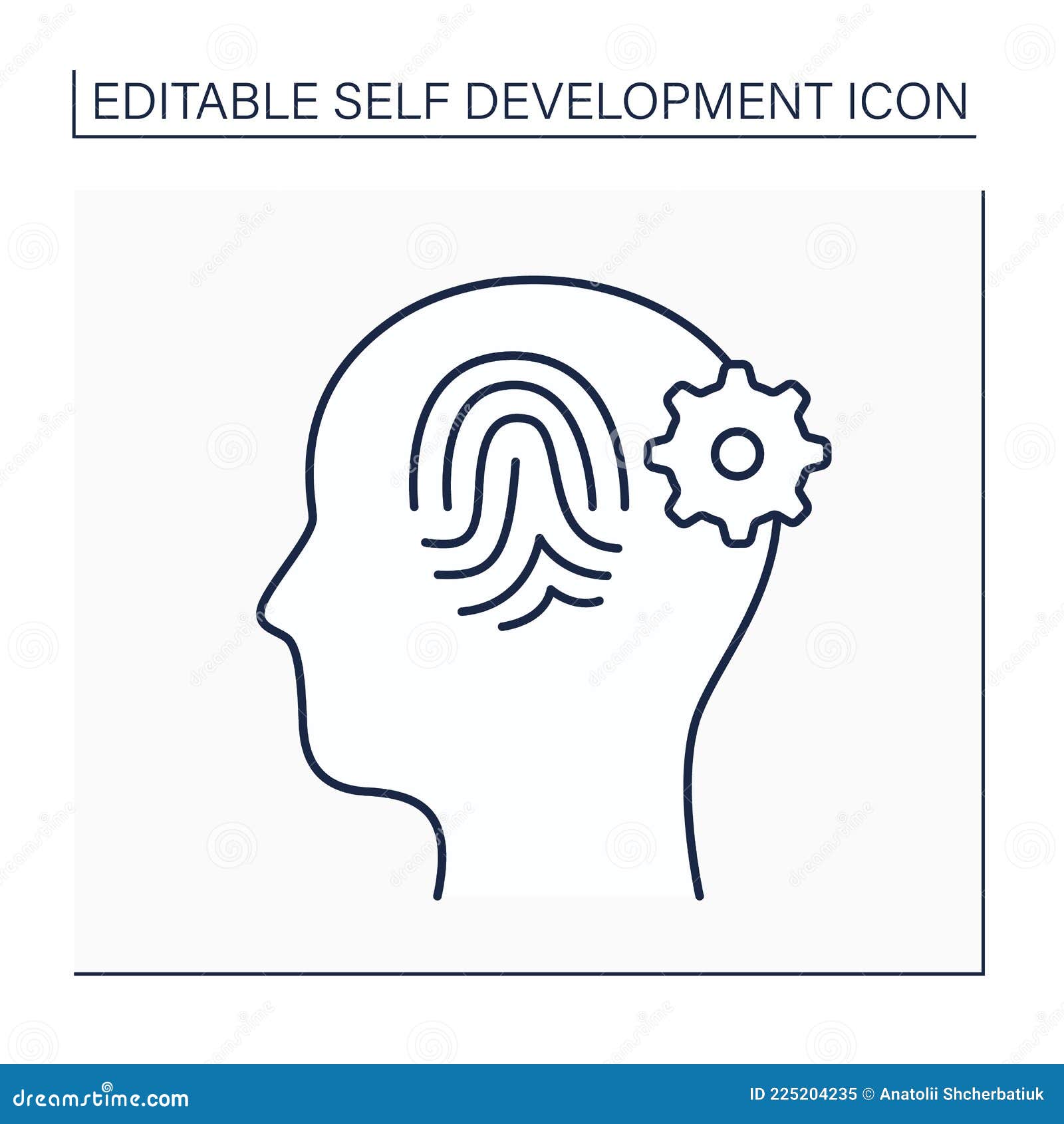 Self-identity line icon stock vector. Illustration of strategy - 225204235