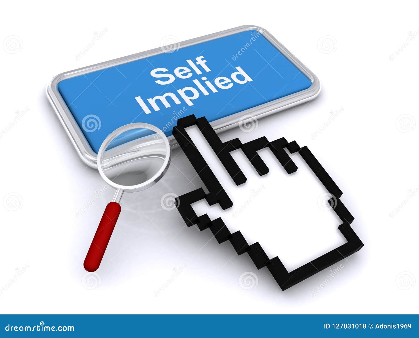 Self implied button stock illustration. Illustration of concept - 127031018