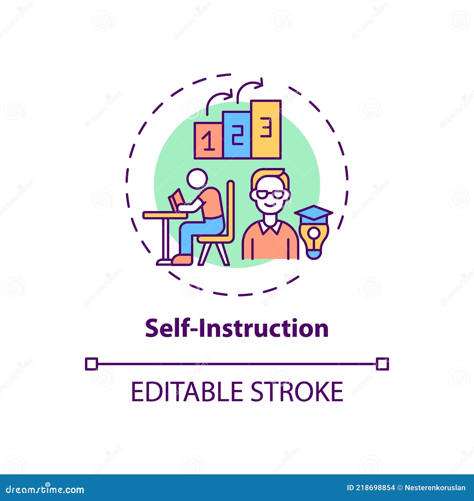 Self Instruction Concept Icon Stock Vector - Illustration of goal ...