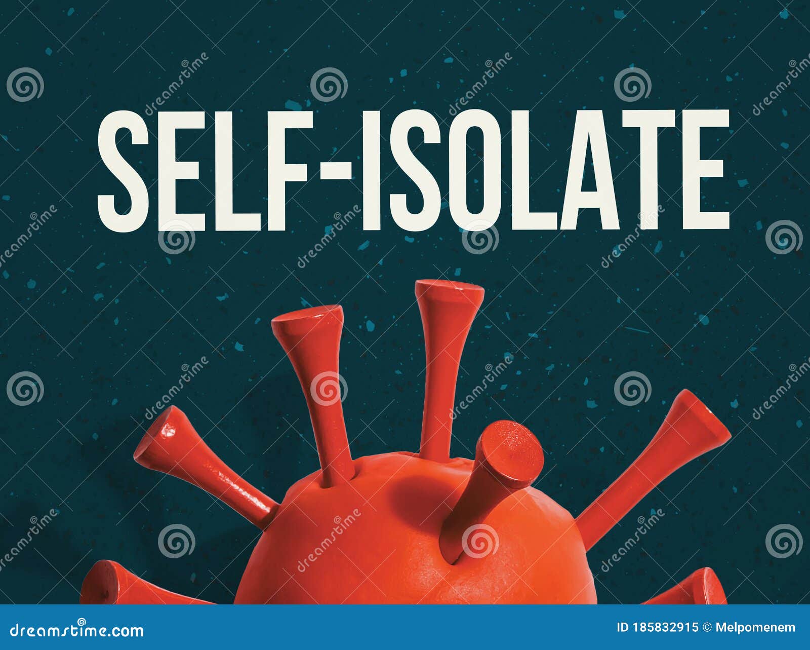 Self-isolate Theme with a Red Virus Stock Illustration - Illustration ...