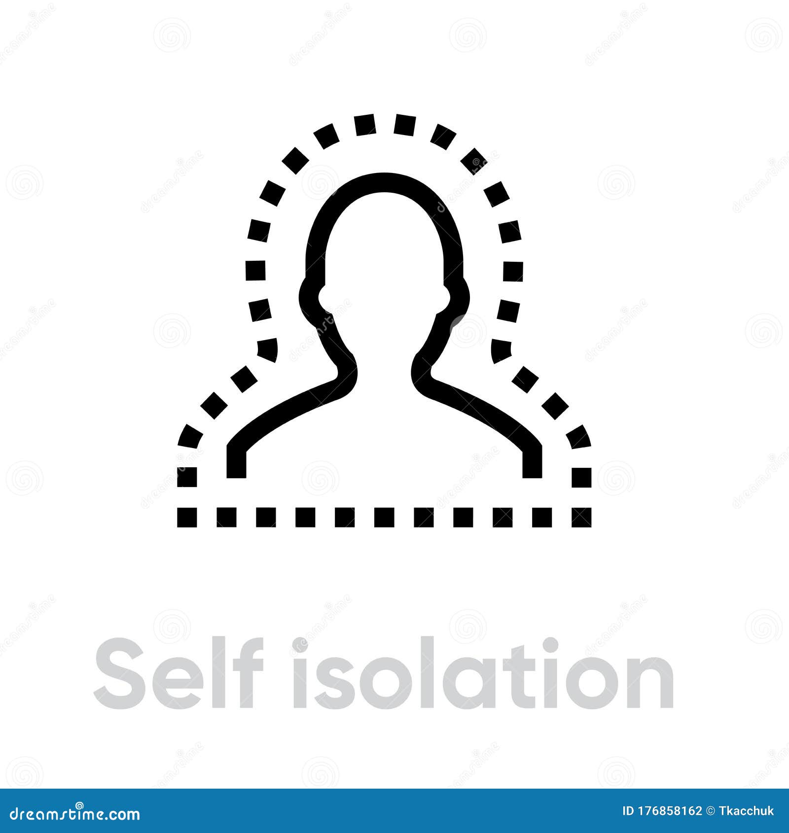 Self Isolation Epidemic Icon. Editable Line Vector Stock Vector ...