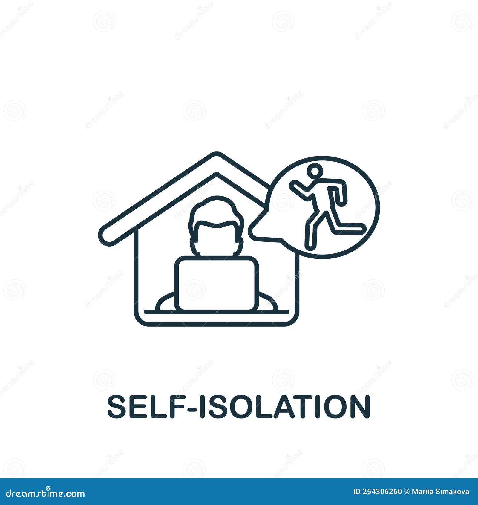 Self-Isolation Icon. Line Simple Quarantine Icon for Templates, Web ...