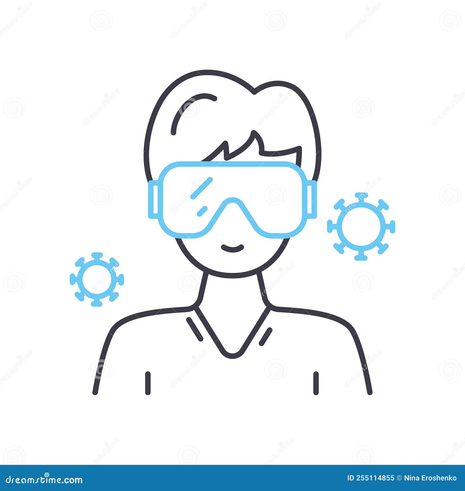 Self Isolation Line Icon, Outline Symbol, Vector Illustration, Concept ...