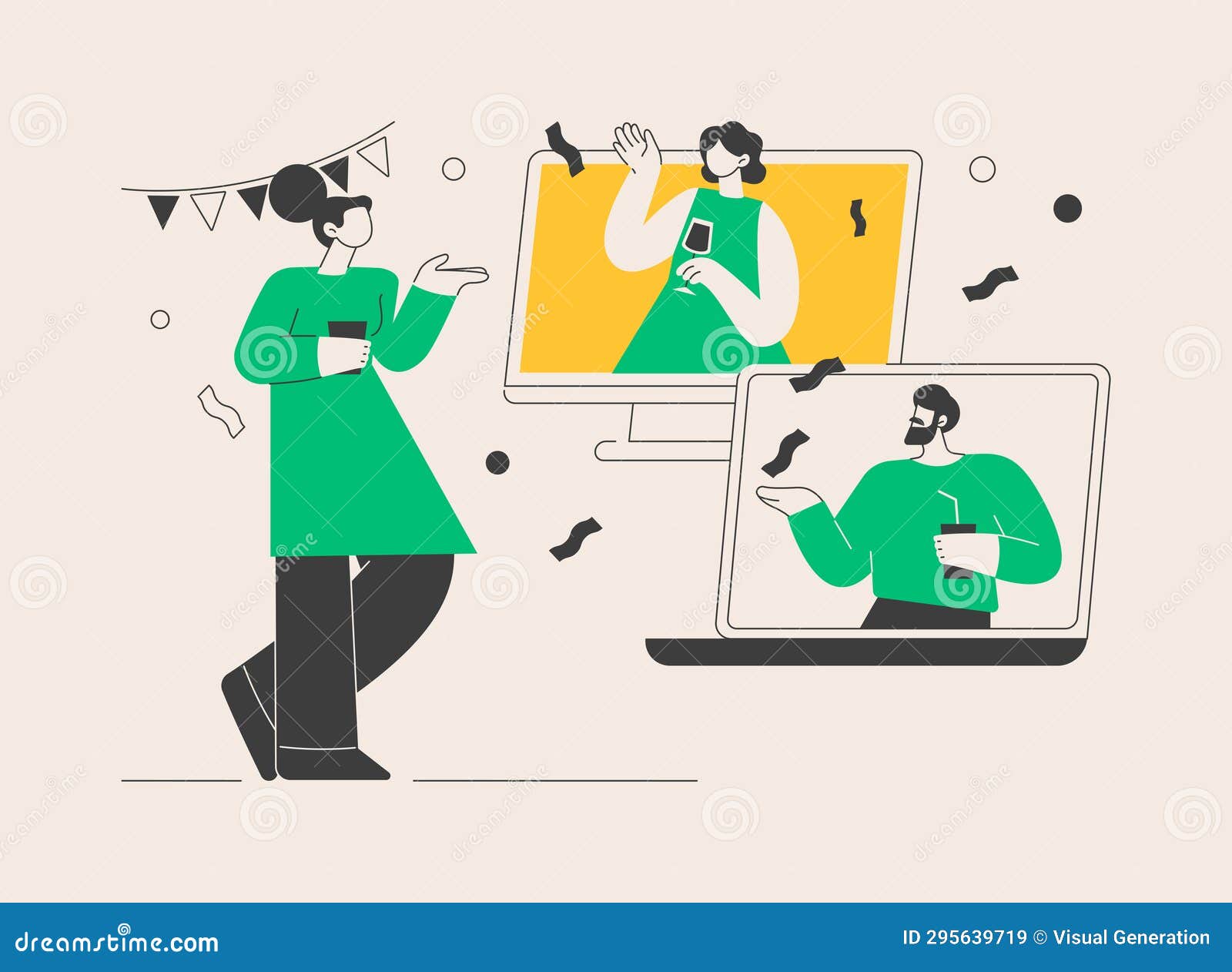 Self-isolation Party Abstract Concept Vector Illustration. Stock Vector ...